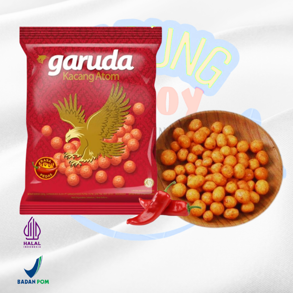 Garuda Kacang Atom Pedas 100G Original 130G Authentic Indonesia Snacks Nut Coating Crunchy Nuts ...