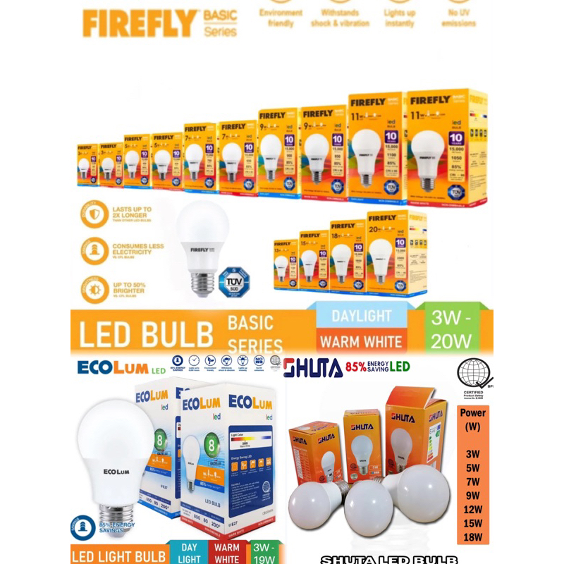 COD firefly EcolumLED Daylight, LED light, led blub, LED, 3W, 5W, 7W ...