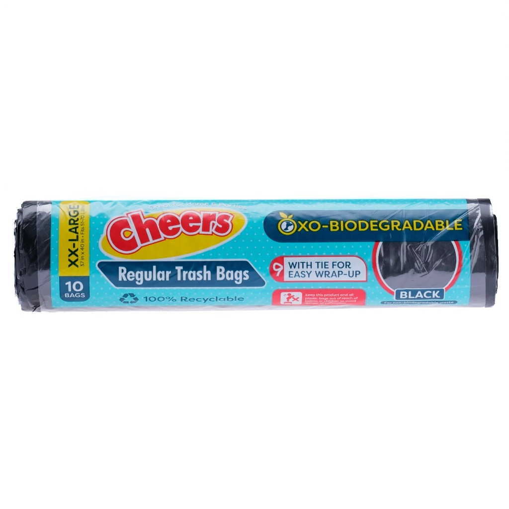 Cheers Trash Bag Black 10 Pieces Biodegradable Xxlarge | Shopee Philippines