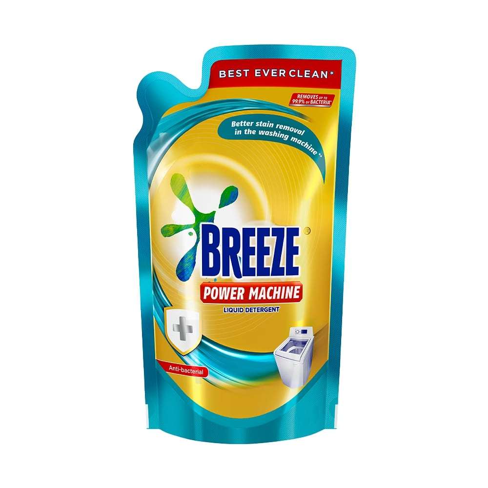 Breeze Liquid Detergent Antibacterial Powermachine 650g Pouch | Shopee ...