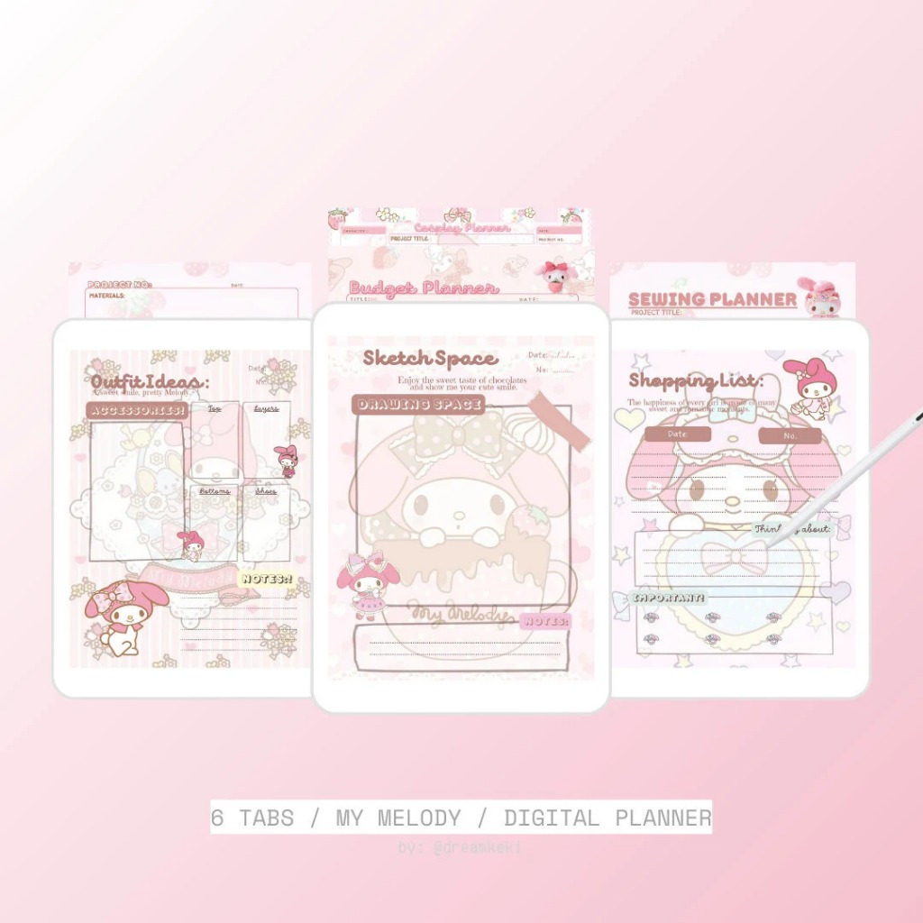 My Melody Digital Planner 2025 / Cute Digital Planner 2025 / Kawaii ...