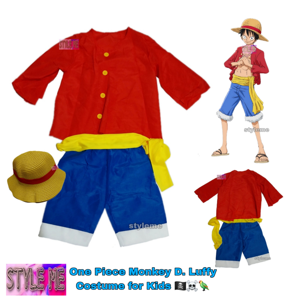 ONE PIECE MONKEY D. LUFFY ANIME CHARACTER COMPLETE SET COSTUME FOR KIDS ...