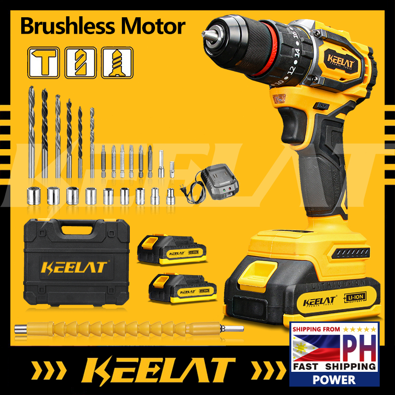 KEELAT KCD011 Cordless Impact Drill Brushless Motor Metal Chuck Hummer ...