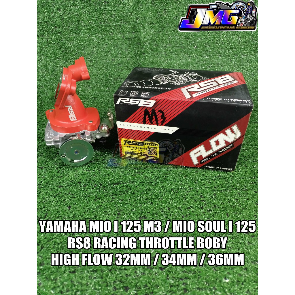 RS8 RACING THROTTLE BODY HIGH FLOW 32MM/ 34MM/ 36MM YAMAHA MIO I 125 M3 ...