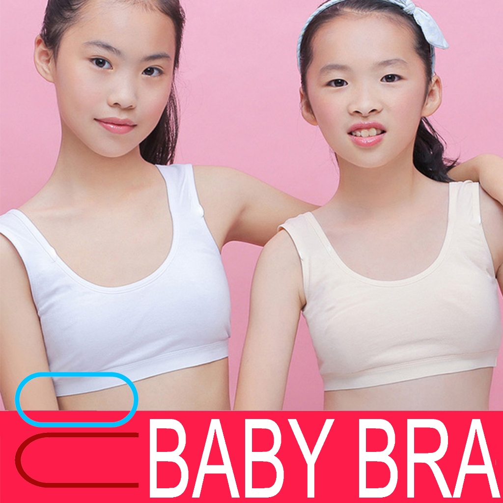 Girls Beginners Padded Cotton Stretchable Sando Baby Bra | Shopee ...