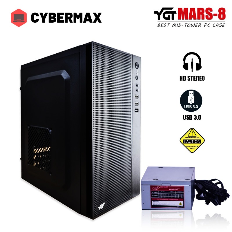 YGT Mars 8 PC Case With PSU MATX Gaming Desktop Case Generic Computer ...