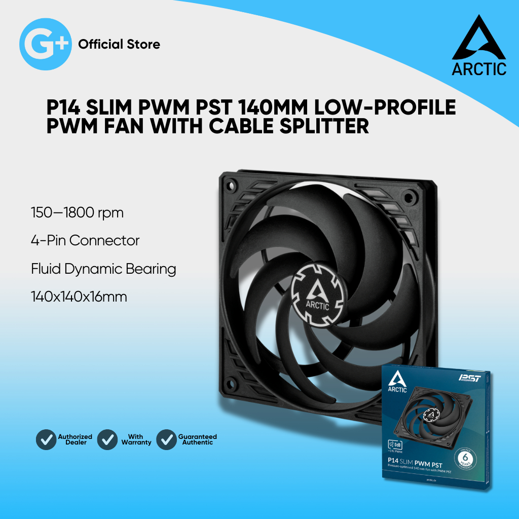 Arctic P14 Slim PWM PST - Case Fan, 140 mm, with PWM Sharing Technology ...