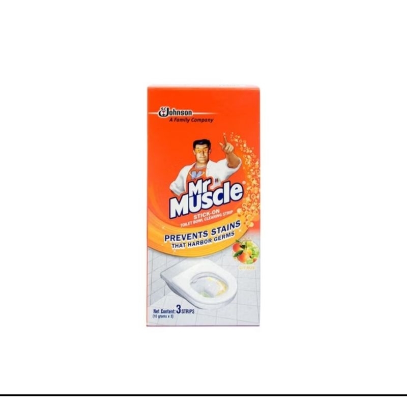 mr muscle stick on toilet bowl cleaning strip citrus 3 strips inside ...