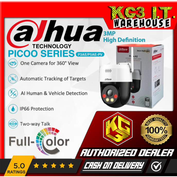 Dahua Picoo A2 3MP (DH-P3AE-PV-0400B) Outdoor Pan/Tilt Wi-Fi Camera | Shopee Philippines