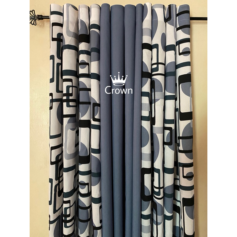 CROWN - 3in1 Elegant Square Blue Color of the Year 2025 Ring Curtain ...