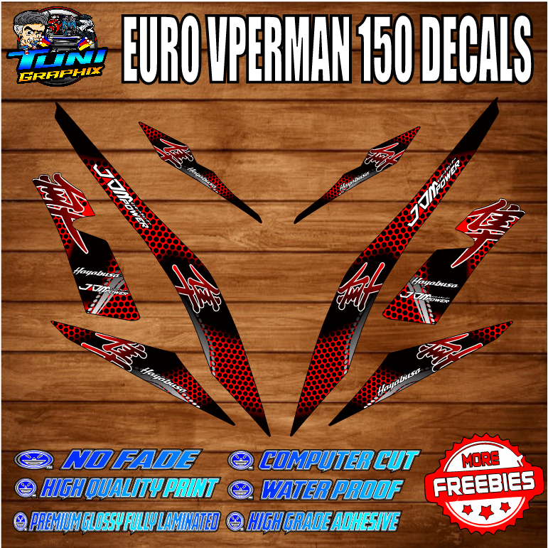 EURO VPERMAN 150 HAYABUSA DECALS (HIGH QUALITY PRINT,LAMINATED ...