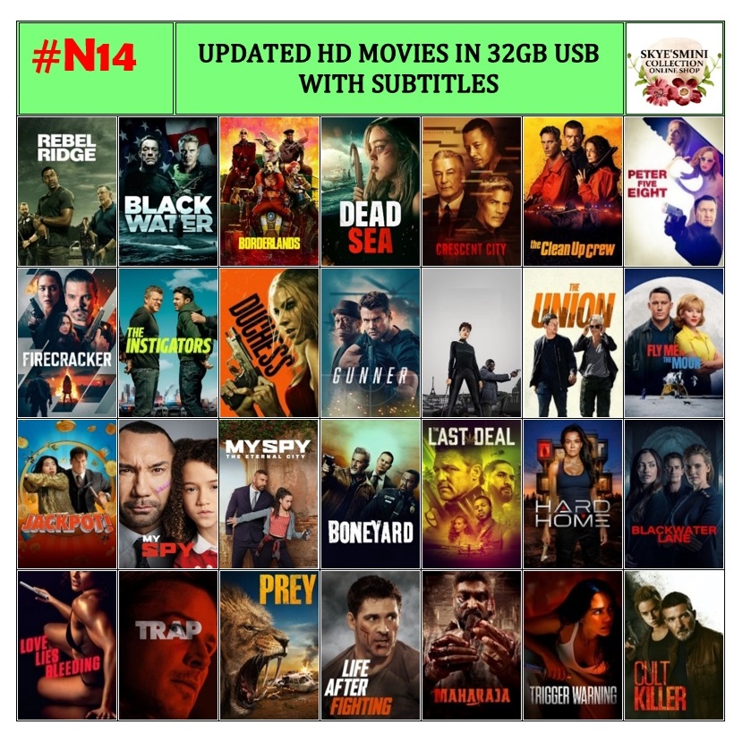 USB Flash Drive with Updated HD Movies (Subtitles Included) | Shopee ...