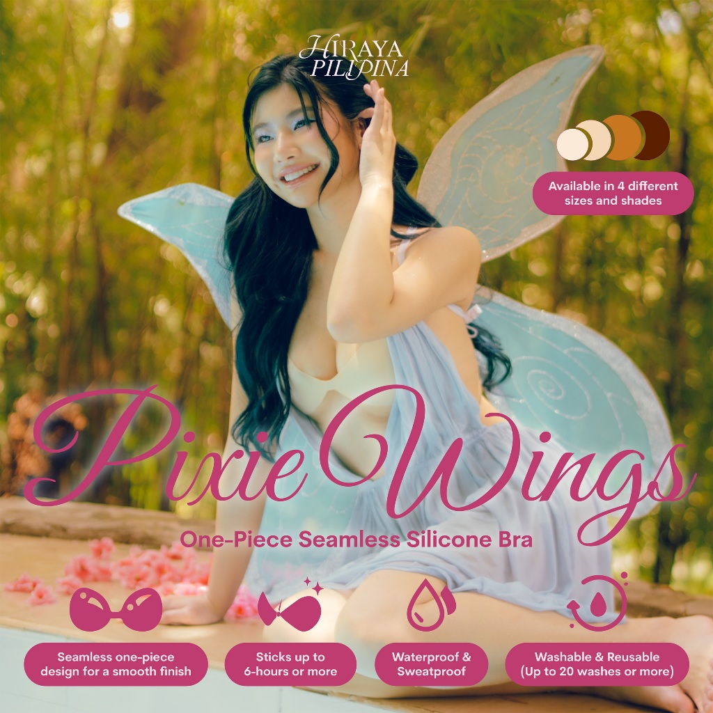 *Hiraya Pilipina* PIXIE WINGS (One-piece Seamless Push Up Silicone Bra) | Shopee Philippines