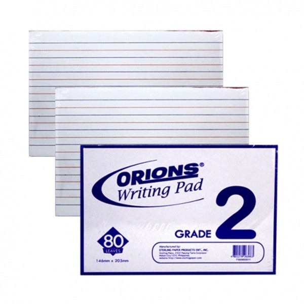 Orions Grade 2 Writing Pads 3/Pack 80 Leaves per Pad | Shopee Philippines