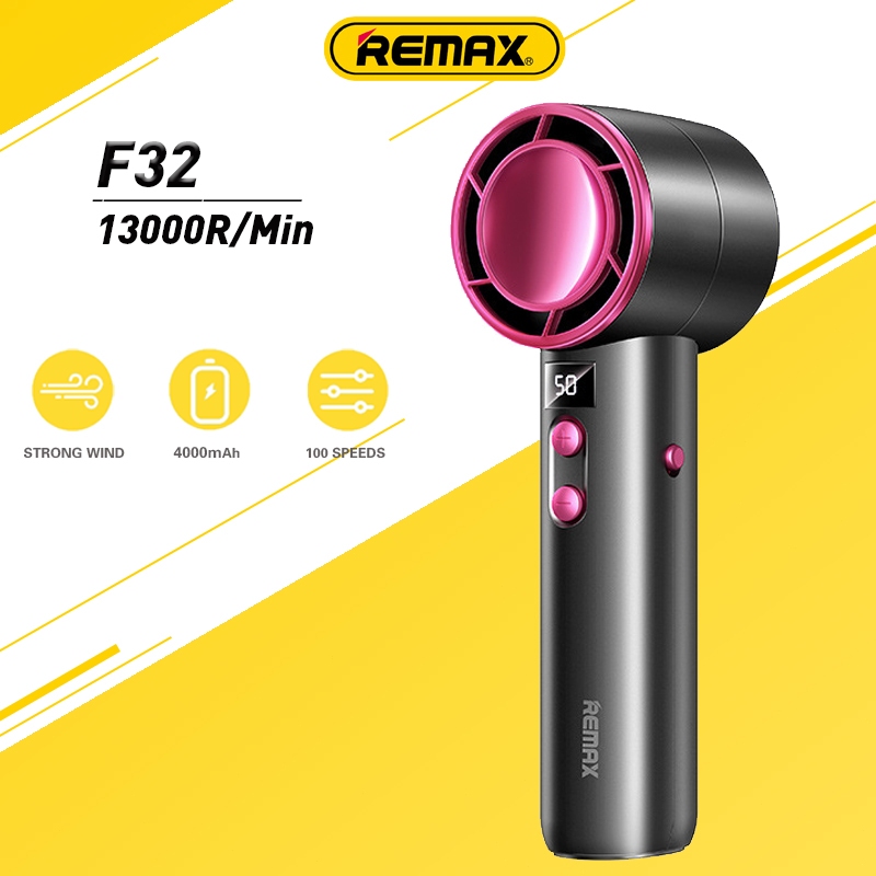 Remax Mini Portable Fan F32 USB Charging 100 Speeds Classroom Office ...
