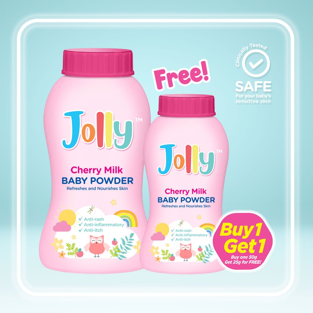 Jolly Baby Powder Cherry Milk 50g Get 1 25g FREE | Shopee Philippines