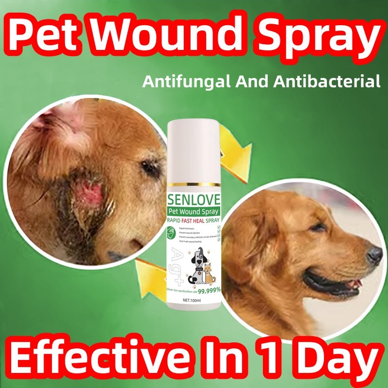 SENLOVE Pet Wound Spray For Dogs Cats Antifungal And Antibacterial ...