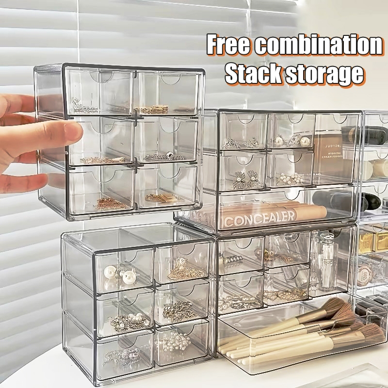 Makeup Organizer 4 Tier Layer Transparent Cosmetic Jewelry Transparent ...
