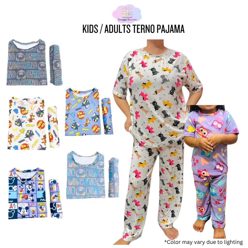 Printed Family Terno Set Pajama - for Kids, Teens and Adults - Snuggle ...