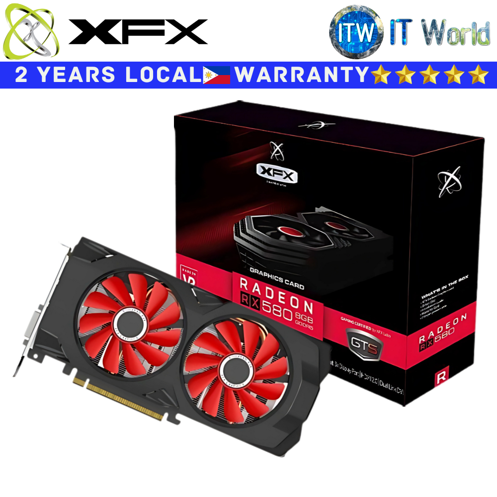 Itw | XFX RX 580 8GB GDDR5 AMD Radeon Graphic Card (RX-580S85DD6 ...