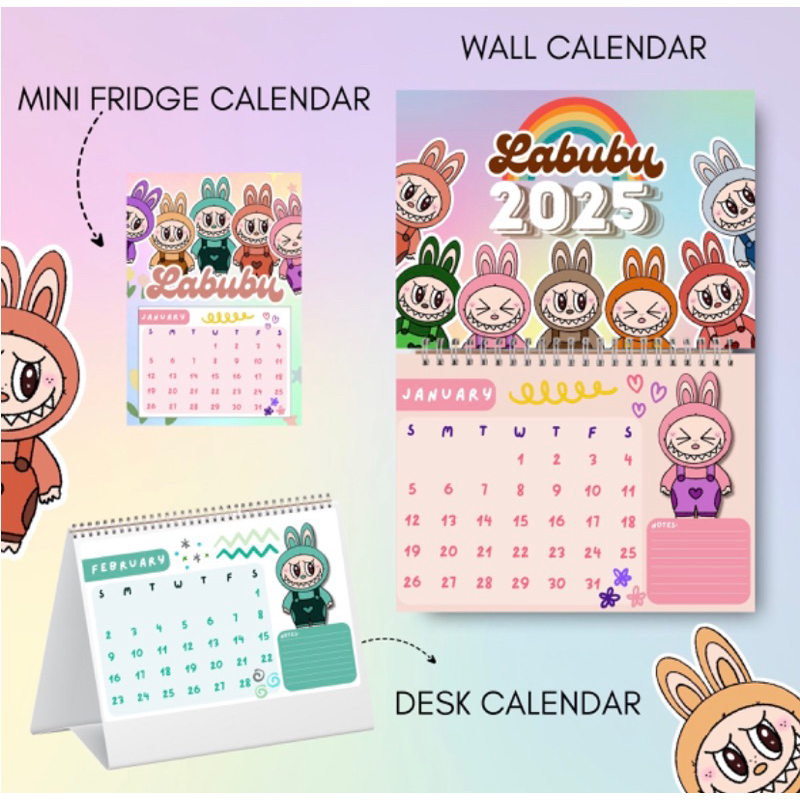Labubu Calendar available Wall Calendar, Mini Fridge Calendar and Desk ...
