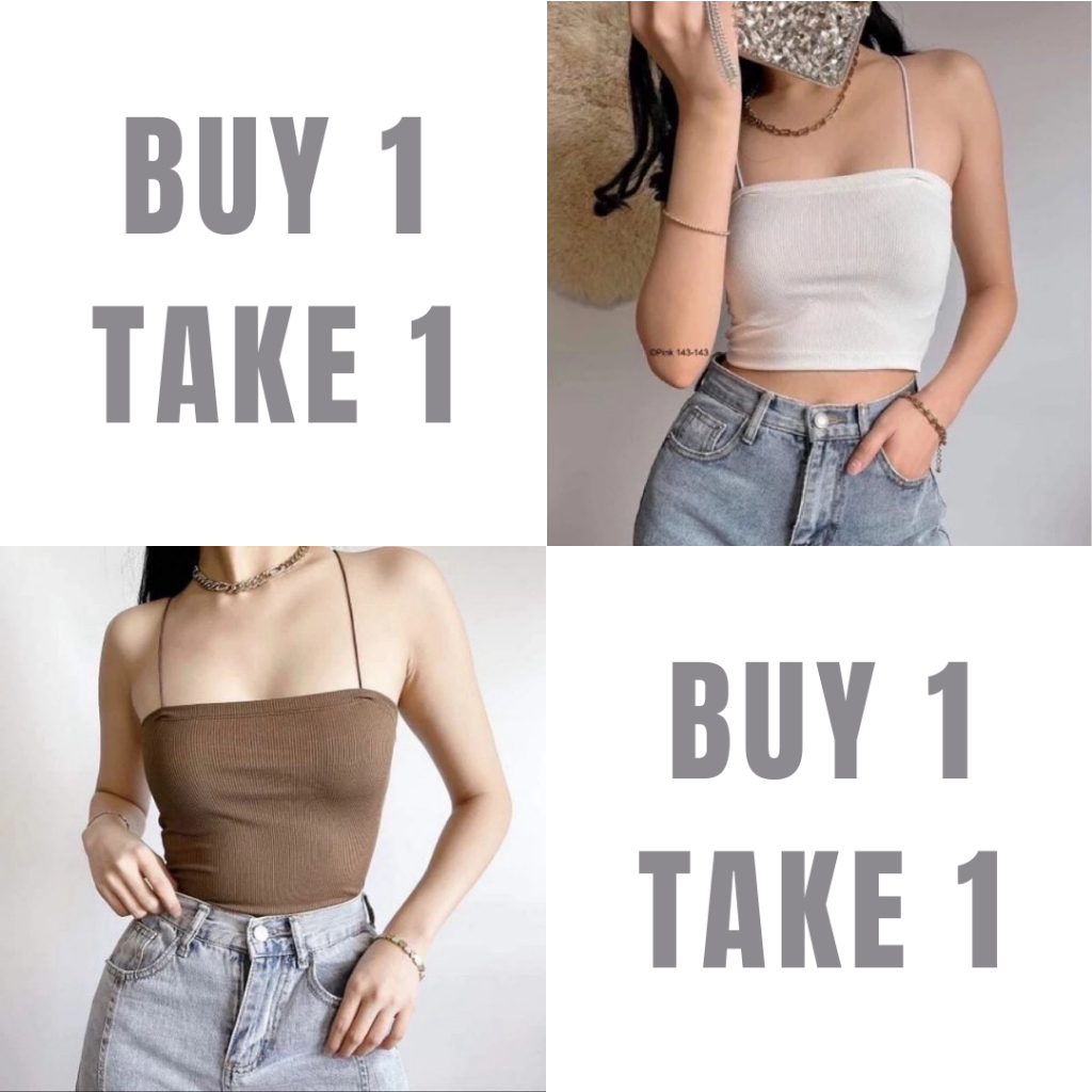 Buy 1 Take 1 Strappy string crop top for women | knitted crop top for ...