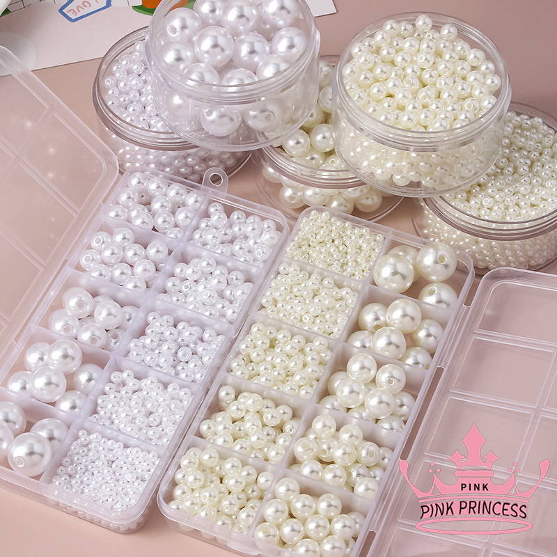 [Local spot] 400pcs Plastic White Imitation Pearl Beads Abs Loose ...