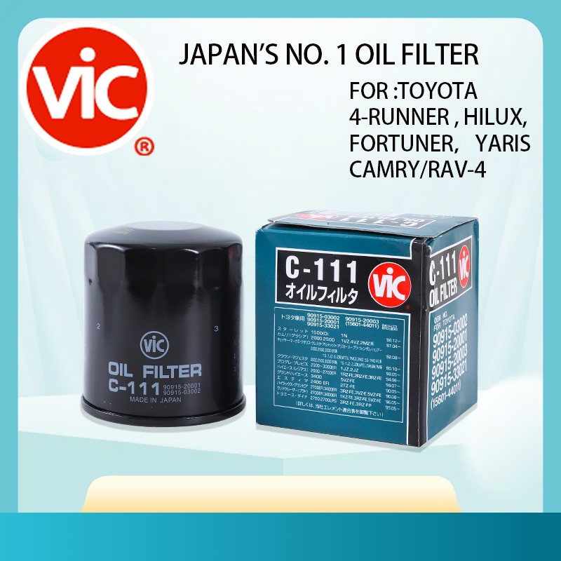 Vic Oil Filter C-111 for Toyota Innova/ Fortuner/ Hilux/ Hiace Japan ...