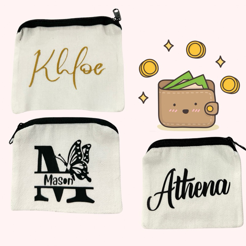 Personalized Coin Purse Canvas Souvernir Giveaway Katsa Wallet Vinyl ...