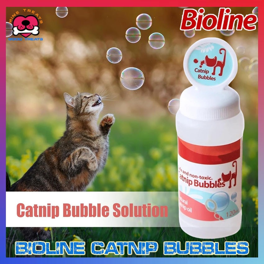Bioline Catnip Bubbles Toy Natural Catnip Oil Cat Teasing Toy 120ml | Shopee Philippines