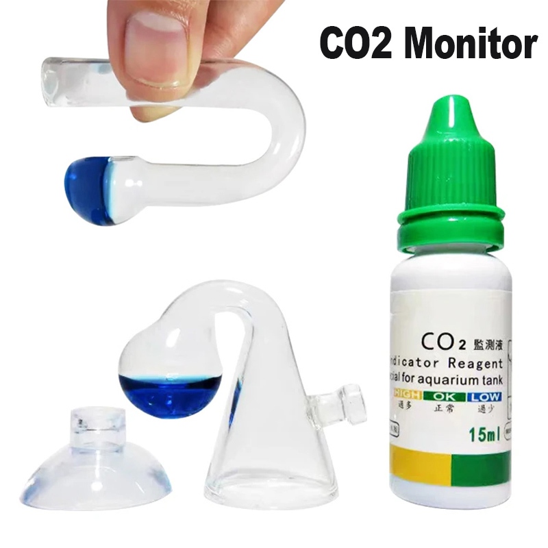 Aquarium Carbon Dioxide CO2 Monitor Kit Glass Drop Checker PH Indicator ...