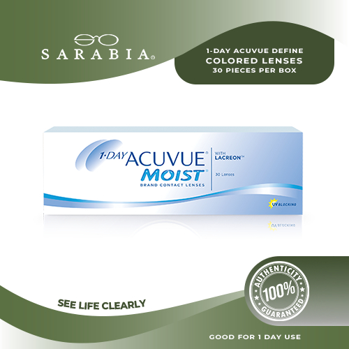 1 Day Acuvue Moist Daily Disposable Contact Lenses (-5.25 to -12.00 ...
