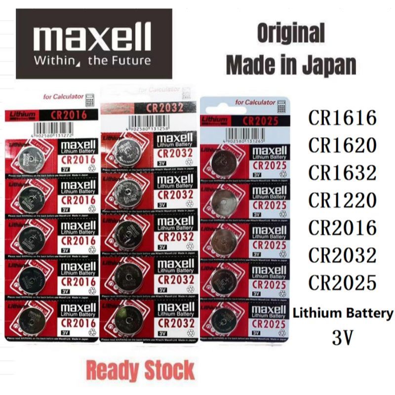 MAXELL LITHIUM BATTERY 3V CR1616/1620/2016/2025/2032/1632 | Shopee ...