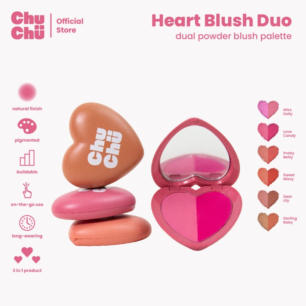 Chu Chu Beauty Heart Blush Duo in Pretty Betty | Shopee Philippines