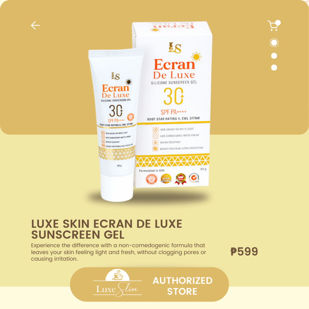 Luxe Skin Ecran De Luxe Sunscreen Gel (50g) | Shopee Philippines