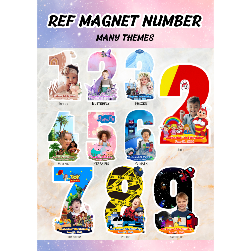 SOUVENIR NUMBER REF MAGNET FOR BIRTHDAYS WITH PLASTIC AND TAG | Shopee ...