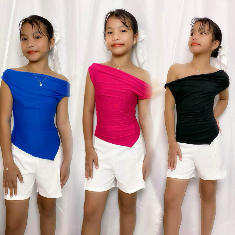 JENNA Slant Off Shoulder Top Kids Medium to Large Frame | Shopee ...