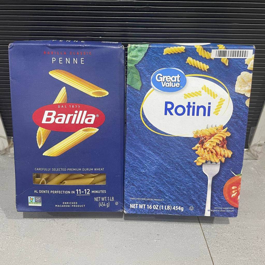 Barilla Penne Rigate Italian Pasta / Great Value Rotini Pasta 454g ...