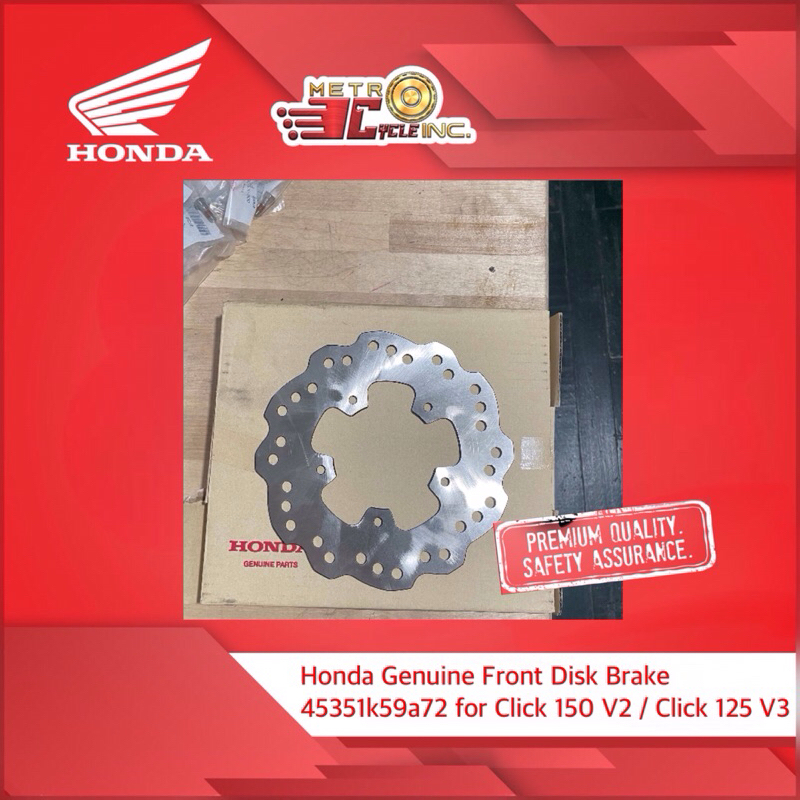 Honda Genuine Brake Disk 45351K59A72 (5 holes) for Click 125 v3 & v4 ...