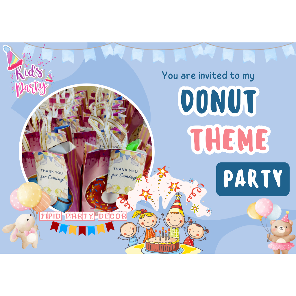 Donut Theme Happy Birthday Party Decorations Giveaways | Shopee Philippines