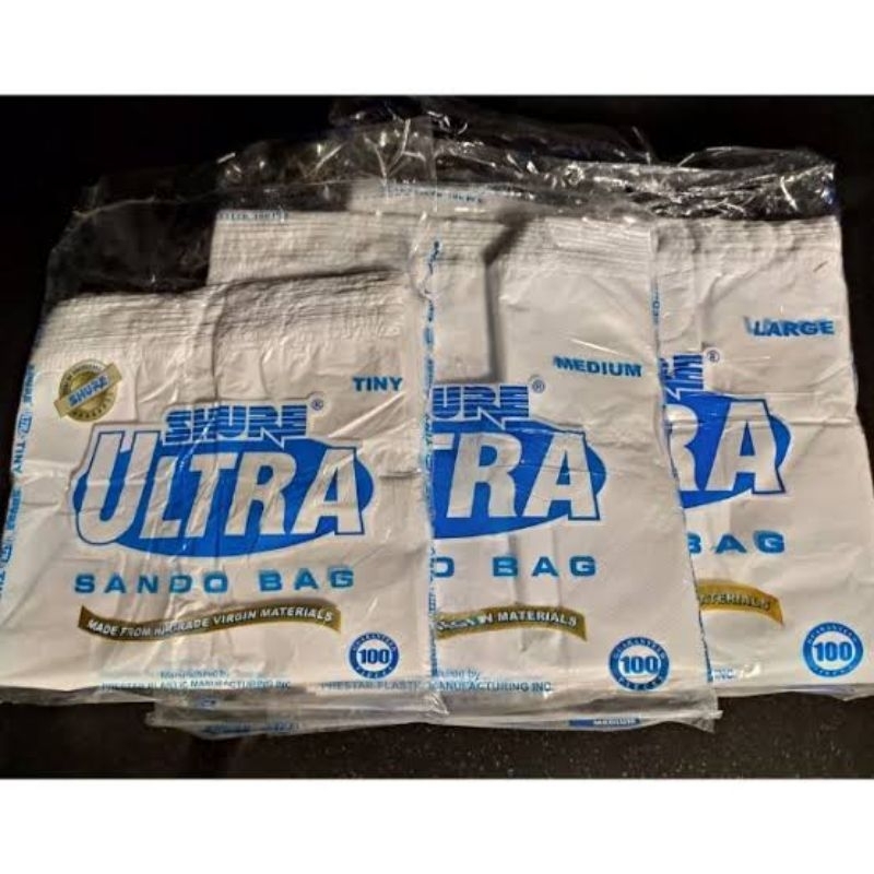[100 pcs] Shure Ultra White Sando Plastic Bag high quality, makapal ...