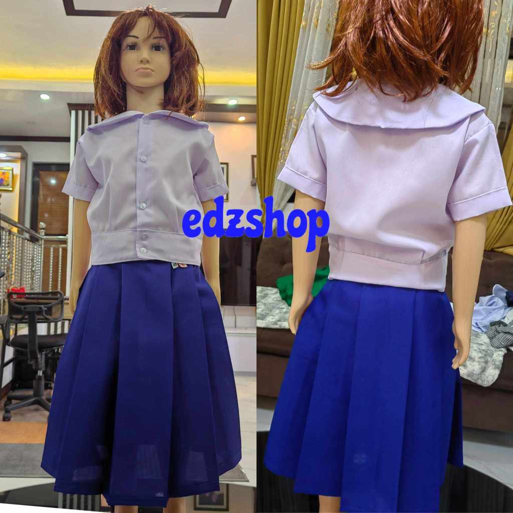Blouse and Skirt set 2 School Uniform (Royal Blue) | Shopee Philippines