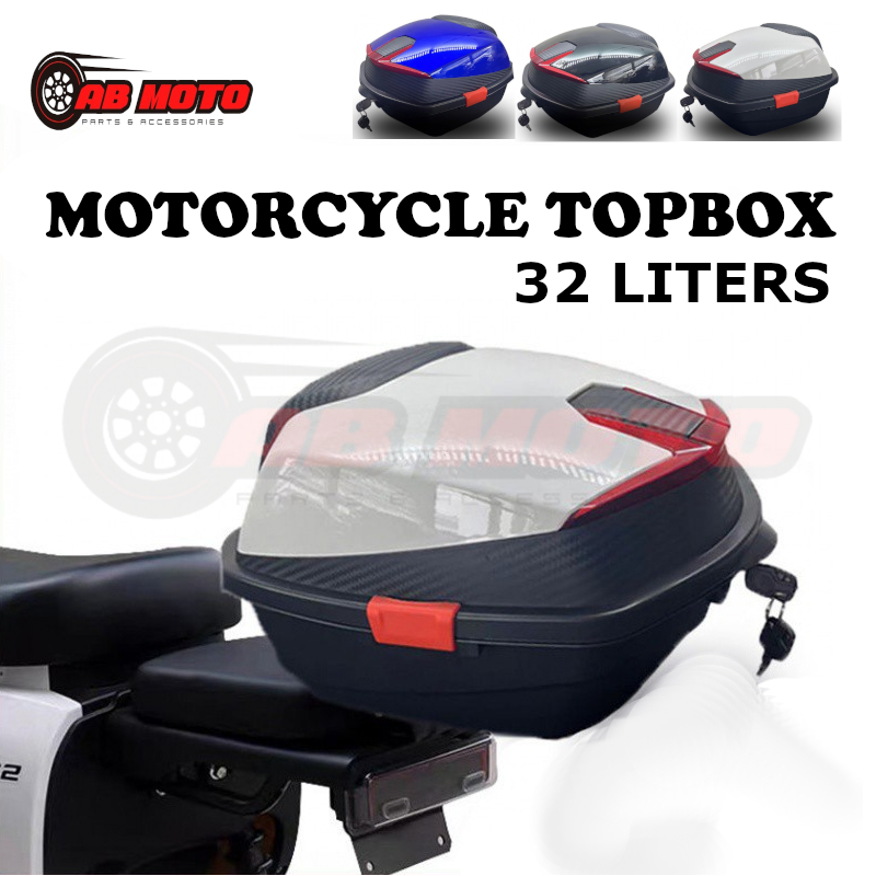 ABmoto Motorcycle Luggage Top Box 32 Liters HIGH QUALITY GIVI BOX 32L ...