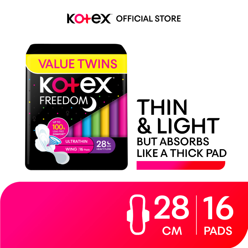 Kotex Freedom Napkins 28cm Value Packs - 16 pads | Shopee Philippines