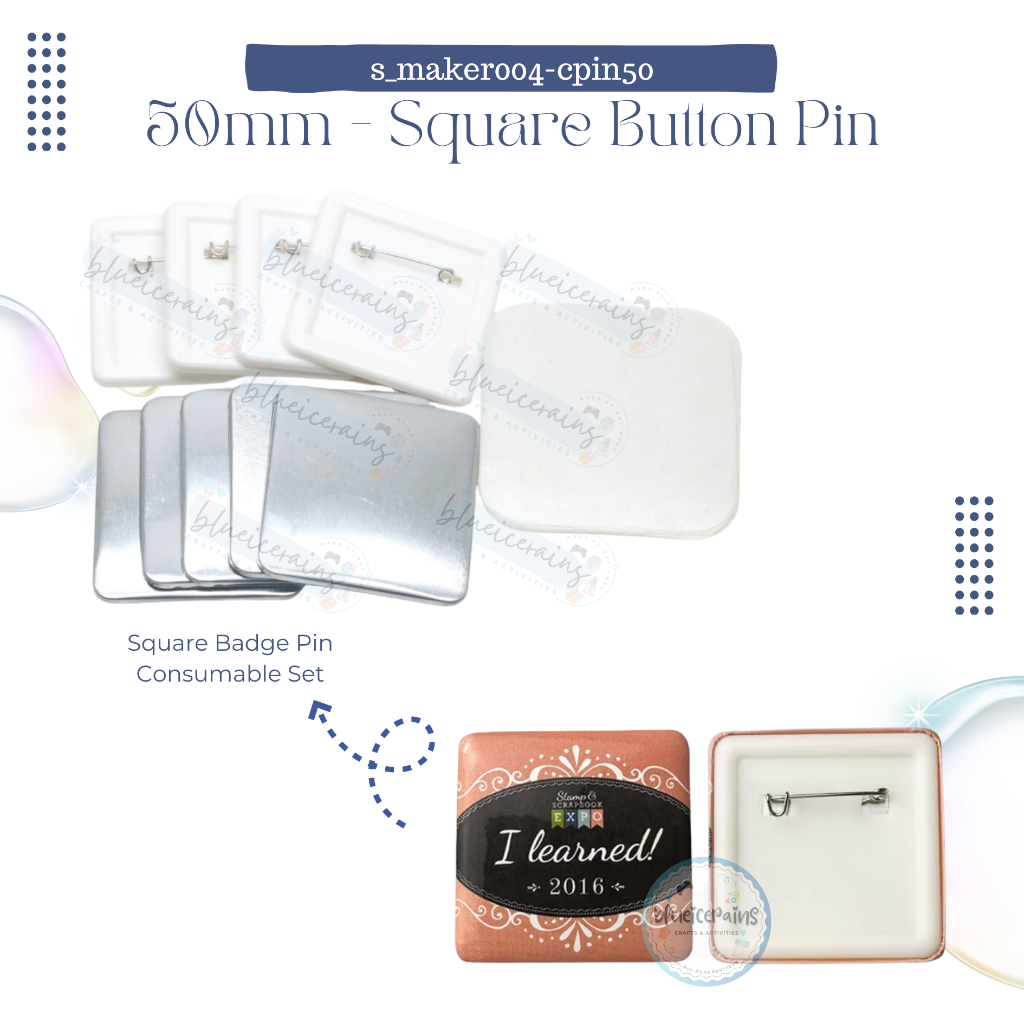 Square Button Press Pin - Consumable [50x50mm] | Shopee Philippines
