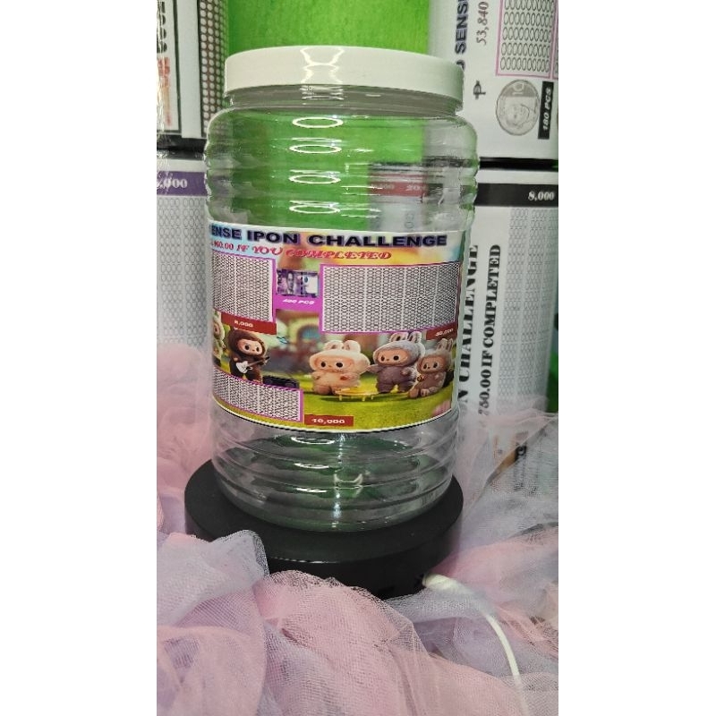 LABUBU Transparent Jar Alkansya Ipon Challenge 2liter | Shopee Philippines