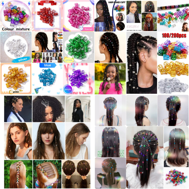 Braid Clips and Dreadlocks Accessories - Metal Cuffs and Beads for Hair ...