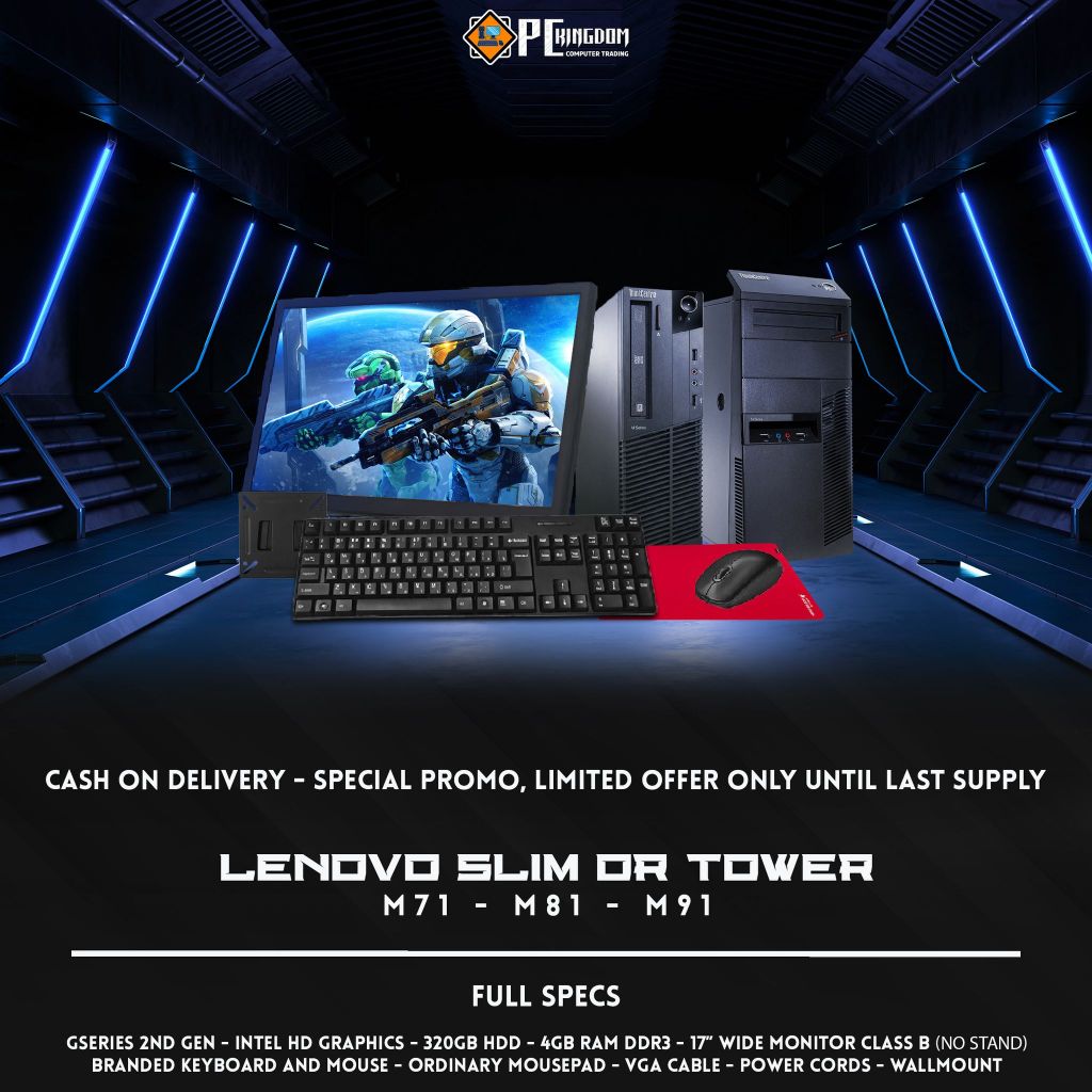 SPECIAL PROMO LENOVO SLIM/TOWER i3 1ST/GSERIES 2ND GEN 17 WIDE CLASS B ...