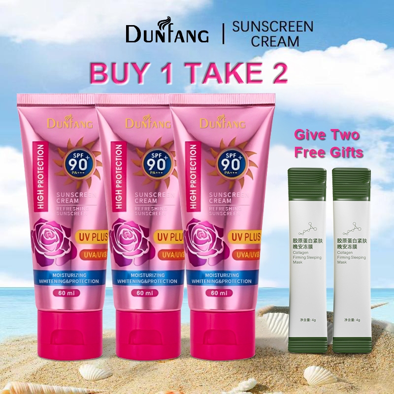 Buy 1 Take 2 SPF90+ Sunscreen Cream High Protection UV PLUS 60ml Skincare Facial Pack Daily ...