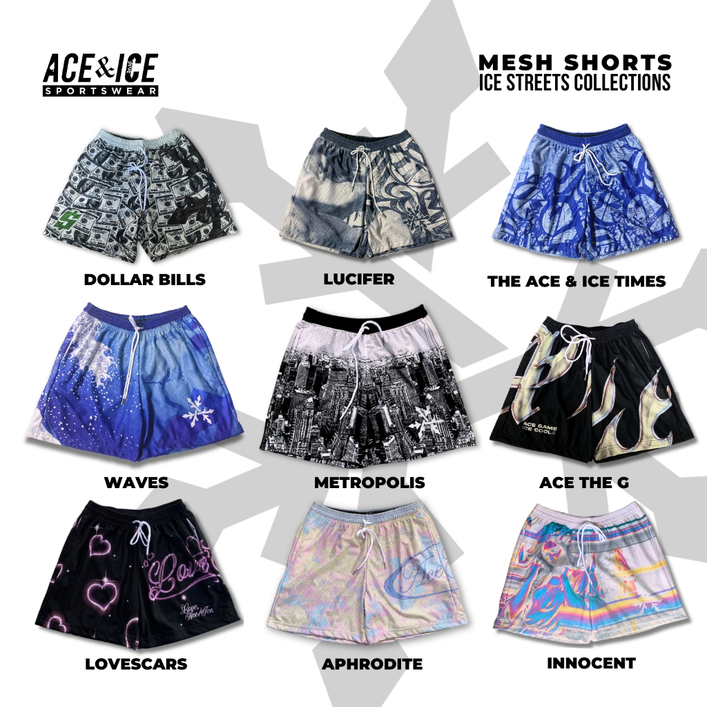 ICE STREETS Collection Mesh Shorts Unisex Sportswear Men's Mesh ...